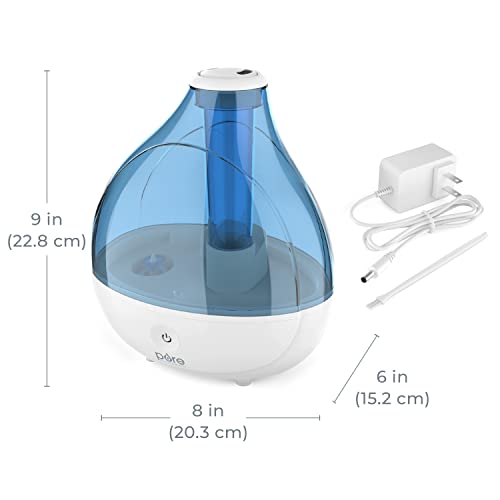 Pure Enrichment® MistAire™ Ultrasonic Cool Mist Humidifier - Quiet Air Humidifier for Bedroom, Nursery, Office, & Indoor Plants - Lasts Up To 25 Hours, 360° Rotation Nozzle, Auto Shut-Off, Night Light