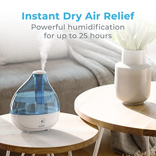 Pure Enrichment® MistAire™ Ultrasonic Cool Mist Humidifier - Quiet Air Humidifier for Bedroom, Nursery, Office, & Indoor Plants - Lasts Up To 25 Hours, 360° Rotation Nozzle, Auto Shut-Off, Night Light