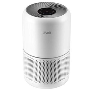 levoit air purifier for home allergies pets hair in bedroom, h13 true hepa filter, 24db filtration system cleaner odor eliminators, ozone free, remove 99.97% dust smoke mold pollen, core 300, white