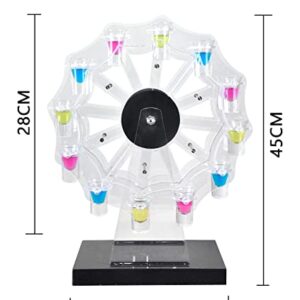 Liquor Shelves Ferris Wheel Tequila LED Liquor Bottle Display Shelf ,Ice Wine Stand, Colorful Light Spinning Stand with 12 Glasses Cups, Party Bar Drinking Tumblers Stand for Birthday, Wedding