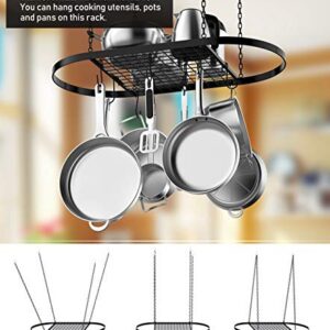 Kaptron Pot Rack Ceiling Mount Cookware Pan Rack Hanging Hanger Organizer Storage with 10 Pot Hooks - Multi-Purpose Organizer Holder for Home, Restaurant, Kitchen Cookware, Utensils, Household