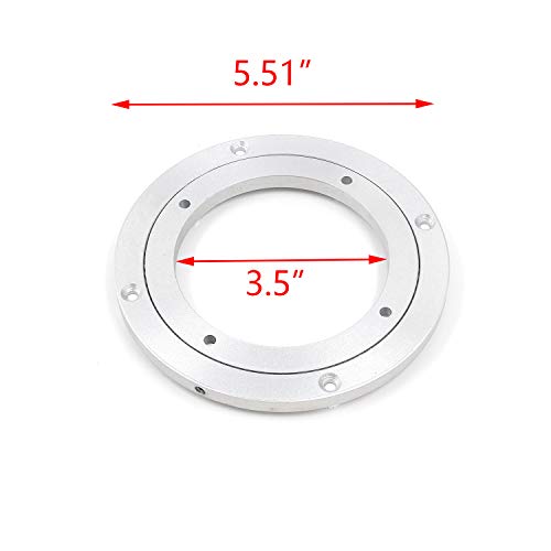 FarBoat Turntable 5.5-Inch Turntable Bearing Stand Heavy Duty Aluminum Alloy 360 Degree Rotating Swivel Plate Heavy Loads Base for Round Table