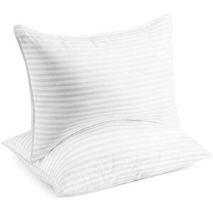 Beckham Hotel Collection Bed Pillows Standard / Queen Size Set of 2 - Down Alternative Bedding Gel Cooling Pillow for Back, Stomach or Side Sleepers