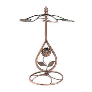 cabilock countertop wine glass holder sunflower freestanding metal tabletop stemware storage rack drying rack glasses cup accessories for home decor kitchen (bronze)