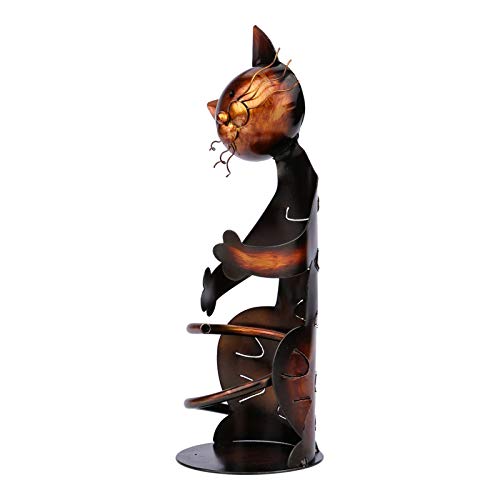 Kavolet Cat Wine Holder, Cat Wine Bottle Holder, Tabletop Decor Wine Rack, Metal Sculpture Wine Stand, Crafts Ornament for Home Kitchen