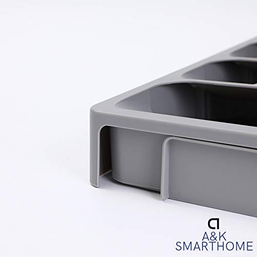 A&K SmartHome Utensils Kitchen Drawer Organizer Tray Box for Cutlery Silverware, Spoon Knife and Fork Partition Storage