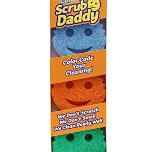 Scrub Daddy Color Sponge - Scratch-Free Multipurpose Dish Sponge Color Variety Pack - BPA Free & Made with Polymer Foam - Stain, Mold & Odor Resistant Kitchen Sponge (3 Count)