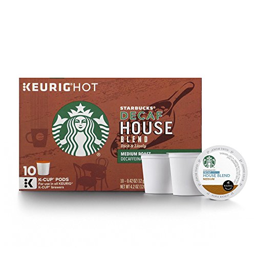 Starbucks Decaf K-Cup Coffee Pods — House Blend for Keurig Brewers — 6 boxes (60 pods total)