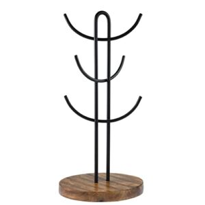 tribello coffee mug holder for counter, coffee mug tree organizer for kitchen – 6 cup holder – modern farmhouse coffee bar accessories steady mug tree stand