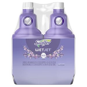 swiffer wetjet multi-purpose floor cleaner solution with febreze refill, lavender vanilla and comfort scent, 1.25 liter (pack of 2)