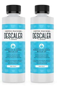 descaler (2 pack, 2 uses per bottle) – made in the usa – universal descaling solution for keurig, nespresso, delonghi and all single use coffee and espresso machines