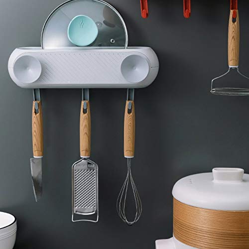 XJJZS Pot Lid Cutting Board Storage Rack Wall Hanging Pot Lid Rack with Hooks Kitchenware Organizer Kitchen Hooks Home Tools (Color : A)