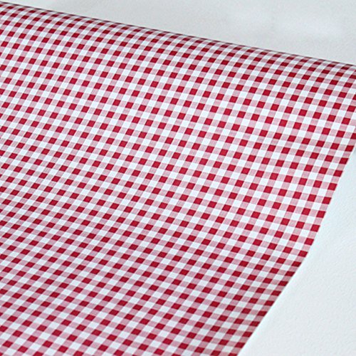 Yifely Red Holiday Gingham Drawer Paper Self-Adhesive Shelf Liner Makeup Cabinet Decor 17.7 Inch by 9.8 Feet