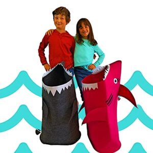 Storage Bin Hamper Laundry Basket or Large Storage Baskets for Kids Boys and Girls Bedroom or Playroom Shark Theme