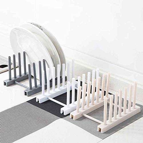 XJJZS Kitchen Organizer Pot Lid Rack Spoon Holder Pot Lid Shelf Cooking Dish Rack Pan Cover Stand Kitchen Accessories (Color : Beige)