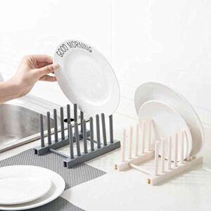 XJJZS Kitchen Organizer Pot Lid Rack Spoon Holder Pot Lid Shelf Cooking Dish Rack Pan Cover Stand Kitchen Accessories (Color : Beige)