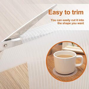 SinhRinh Drawer and Shelf Liner, 12IN x 20FT Non Slip Non Adhesive Cabinet Liner for Kitchen and Desk - Clear Ribbed