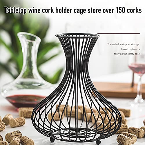 Shikha Wine Cork Holder,Cork Storage Display Wine Stopper Table Cork Container for Decoration(Matte black)