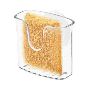 idesign vella sponge holder, suction cup kitchen sink organizer – clear