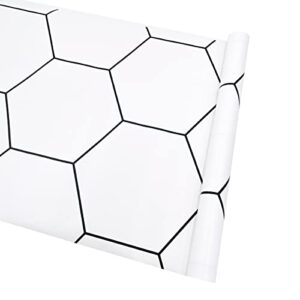 Yifasy Shelf Liner Black Hexagon Self-Adhesive Drawer Paper Furniture Protector Redo Wine Cabinet 118x17.7 Inch