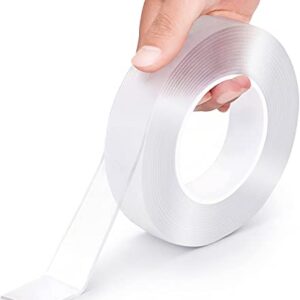 EZlifego Double Sided Tape Heavy Duty, Multipurpose Removable Clear & Tough Mounting Tape Sticky Adhesive, Reusable Strong Wall Tape Picture Hanging Strips Poster Carpet Tape (Extra Large 9.85FT)