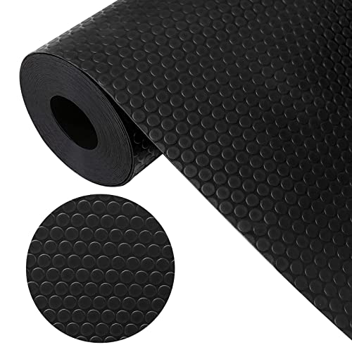 Gocfami Shelf Liners for Kitchen Cabinets, 17.7''x78.7'', Non Adhesive Drawer Liners for Cupboard,EVA Material Non Slip Black Shelf Liners,Waterproof & Durable Cabinet Mat for Bathroom/Pantry/Desk