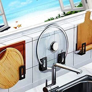 stainless steel pan Lid Holder wall-mounted pan Lid Holder black Pan Lid Holders wall-mounted chopping board rack stainless steel Chopping Board Rack Chopping Board Rack Kitchen wall holder