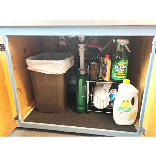 Drekan Under Sink Mat,Absorbent/Waterproof， Kitchen Cabinet Mat, Sink Drip Protector Tray ，Capture spilled liquid and mixture — Protects Cabinets，Non-slip absorbent material，Washable (36'' x 24'')