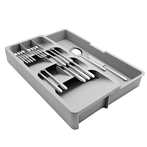 Kitchen DrawerStore Expandable Set，Expandable Plastic Kitchen Cabinet Drawer Storage Organizer Tray - for Storing Organizing Cutlery, Spoons, Cooking Utensils, Gadgets