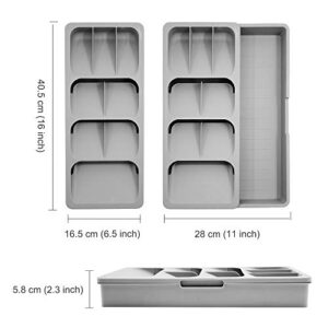 Kitchen DrawerStore Expandable Set，Expandable Plastic Kitchen Cabinet Drawer Storage Organizer Tray - for Storing Organizing Cutlery, Spoons, Cooking Utensils, Gadgets