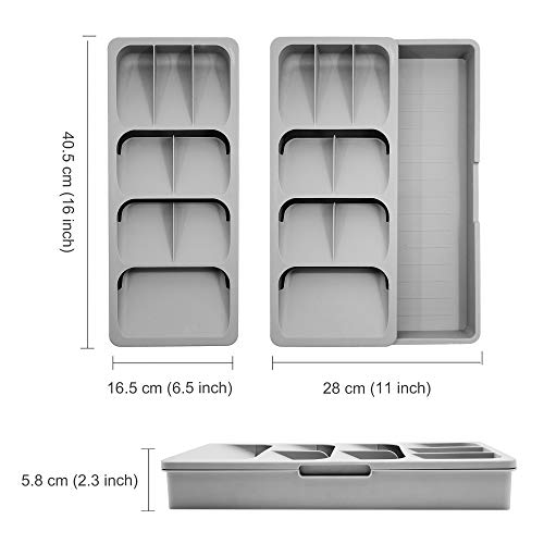 Kitchen DrawerStore Expandable Set，Expandable Plastic Kitchen Cabinet Drawer Storage Organizer Tray - for Storing Organizing Cutlery, Spoons, Cooking Utensils, Gadgets