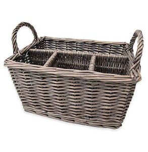 home milbrook wicker flatware caddy in grey