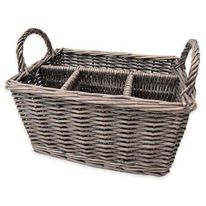 Home Milbrook Wicker Flatware Caddy in Grey