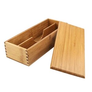 tomotato bamboo silverware storage box, utensil drawer organizer japanese chopsticks box with lid utensil holder organizer container for home kitchen