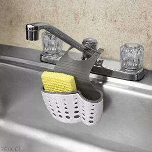 Sink Caddy Sponge Holder with Strap - Adjustable Sink Caddy Silicone Sponge Holder Sink Caddy for Drying Silicone Kitchen Sink Sponge Holder - Suction Cup Sink Caddy Kitchen Sponge Holder