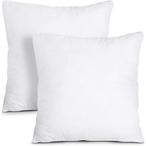 utopia bedding throw pillows insert (pack of 2, white) – 18 x 18 inches bed and couch pillows – indoor decorative pillows