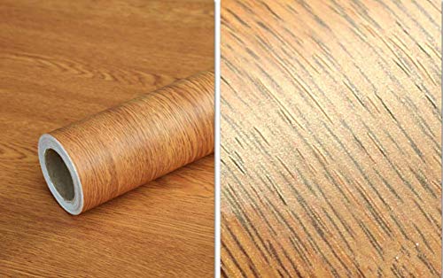 MULLSAN Brown Wood Grain Paper Waterproof Self Adhesive Shelf Liner Dresser Drawer Cabinet Sticker Winged Wood 24inch by 118inch