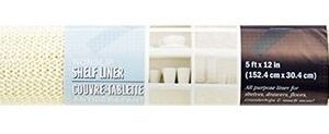 Non-Skid Grip Shelf Liner Drawer and Cabinet Shelves Non-Slip Liner 12" X 60" White