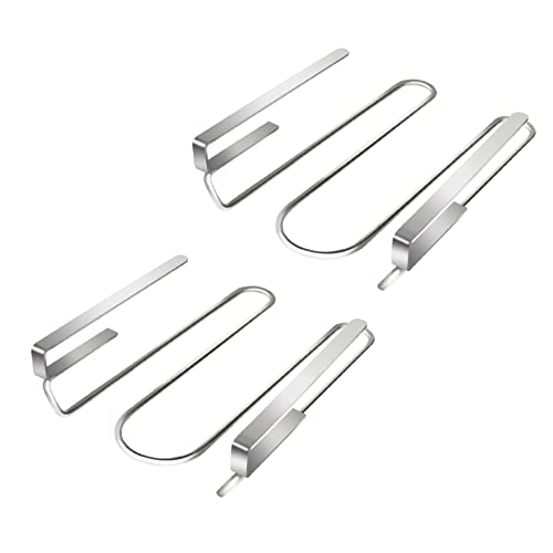 Tiilan Stemware Rack, Hanging Wine Glass Holder - Tool-Free, Stainless Steel, 2 Rows Under Cabinet Organizer for Kitchen, Bar, Pub - Silver, Pack of 2