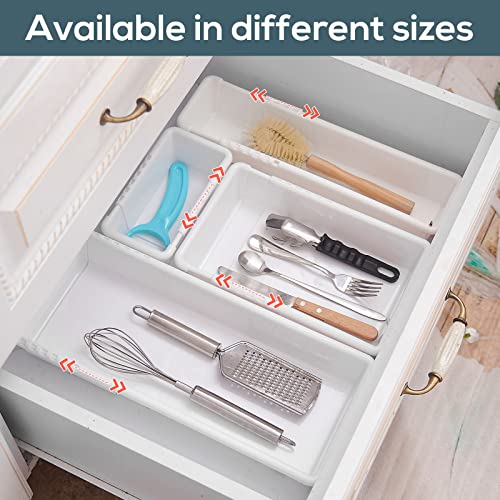 5 Pack Expandable Drawer Organizer for Utensils Holder, Adjustable Cutlery Tray, Drawer Dividers Organizer for Silverware, Flatware, Knives in Kitchen, Bedroom, Living Room (M)