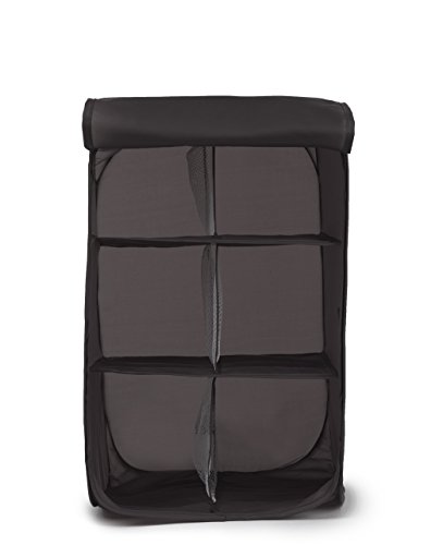 Hidden Assets Unique Pop-up & Portable 6 Cell Shoe Bin Organizer - Perfect for Office, Locker, College Dorm Room, Travel Accessory, or Home. Use as Shoe Box, Shoe Storage, and Shoe Holder. (BLACK)