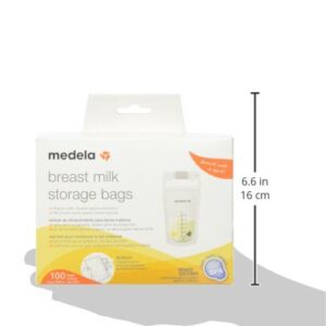 Medela Breast Milk Storage Bags, 100 Count, Ready to Use Breastmilk Bags for Breastfeeding, Self Standing Bag, Space Saving Flat Profile, Hygienically Pre-Sealed, 6 Ounce