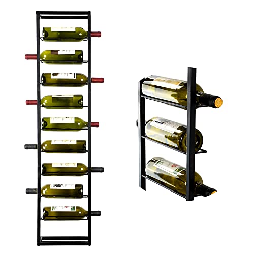 Wall Mount Wine Rack Holder for 10 Wine Bottles （Iron/4ft） Morden Wine Rack Organizer Wine Storage Display Holder for Kitchen Dining Room Bar