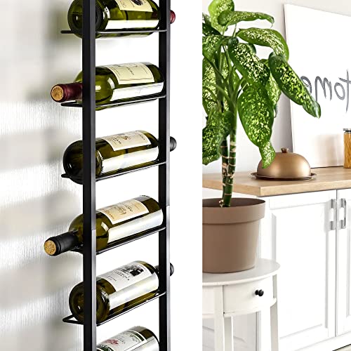 Wall Mount Wine Rack Holder for 10 Wine Bottles （Iron/4ft） Morden Wine Rack Organizer Wine Storage Display Holder for Kitchen Dining Room Bar