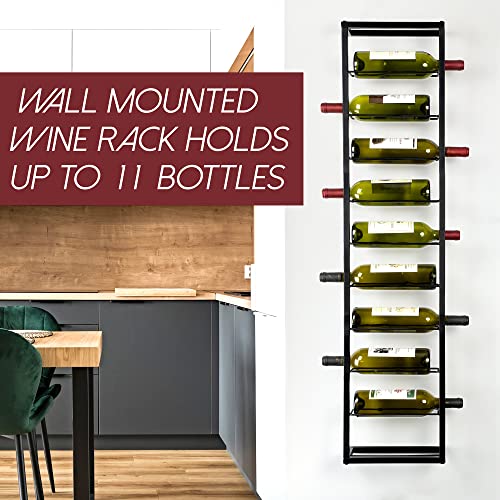 Wall Mount Wine Rack Holder for 10 Wine Bottles （Iron/4ft） Morden Wine Rack Organizer Wine Storage Display Holder for Kitchen Dining Room Bar