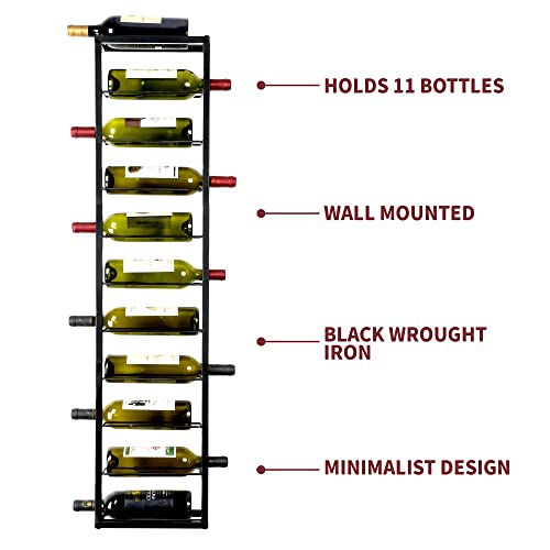 Wall Mount Wine Rack Holder for 10 Wine Bottles （Iron/4ft） Morden Wine Rack Organizer Wine Storage Display Holder for Kitchen Dining Room Bar