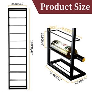 Wall Mount Wine Rack Holder for 10 Wine Bottles （Iron/4ft） Morden Wine Rack Organizer Wine Storage Display Holder for Kitchen Dining Room Bar