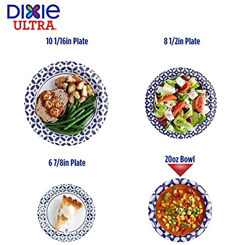 Dixie Ultra Disposable Paper Bowls, 20oz, Dinner or Lunch Size Printed Disposable Bowls, Packaging and Design May Vary, 26 Count (Pack of 6)