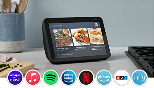 Echo Show 8 (2nd Gen, 2021 release) | HD smart display with Alexa and 13 MP camera | Charcoal