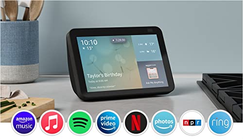 Echo Show 8 (2nd Gen, 2021 release) | HD smart display with Alexa and 13 MP camera | Charcoal